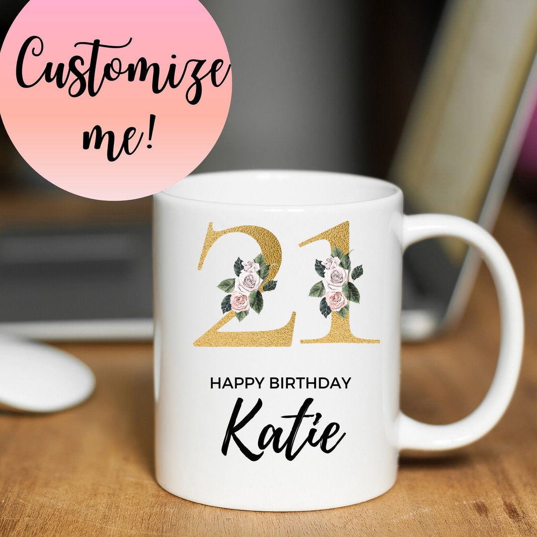 Personalised Birthday Mug With Name and Age| Birthday Coffee Mug ...