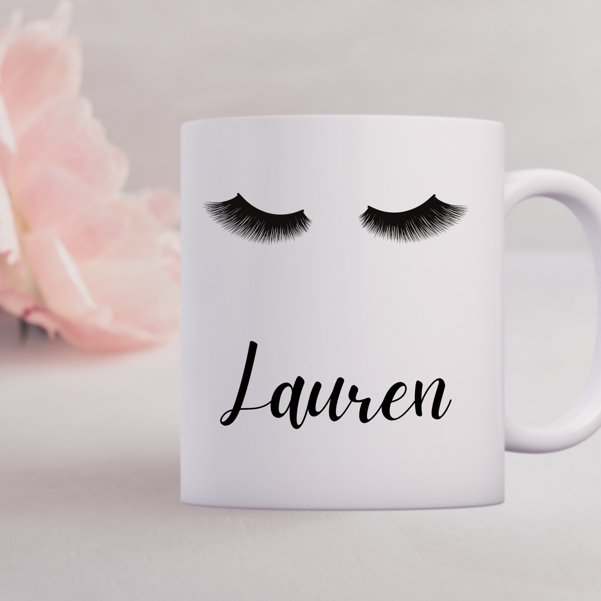 Personalised Eyelash Mug Makeup and Lashes Mug Mascara Lash - Etsy UK