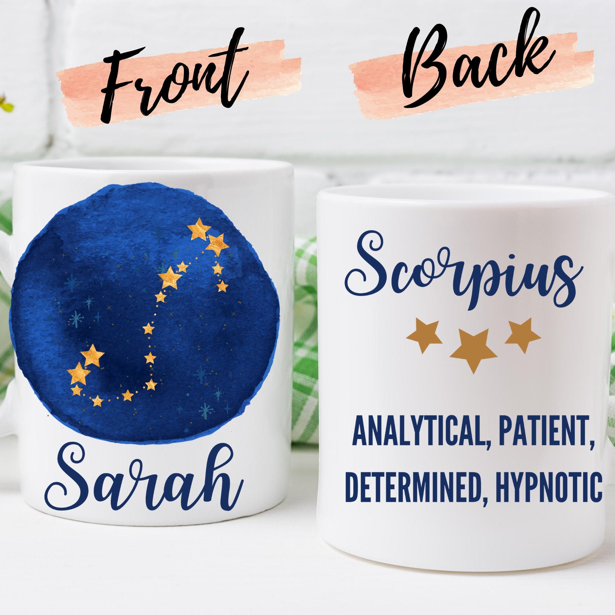 Scorpio Mug Zodiac Personalised Star Sign Born in - Etsy