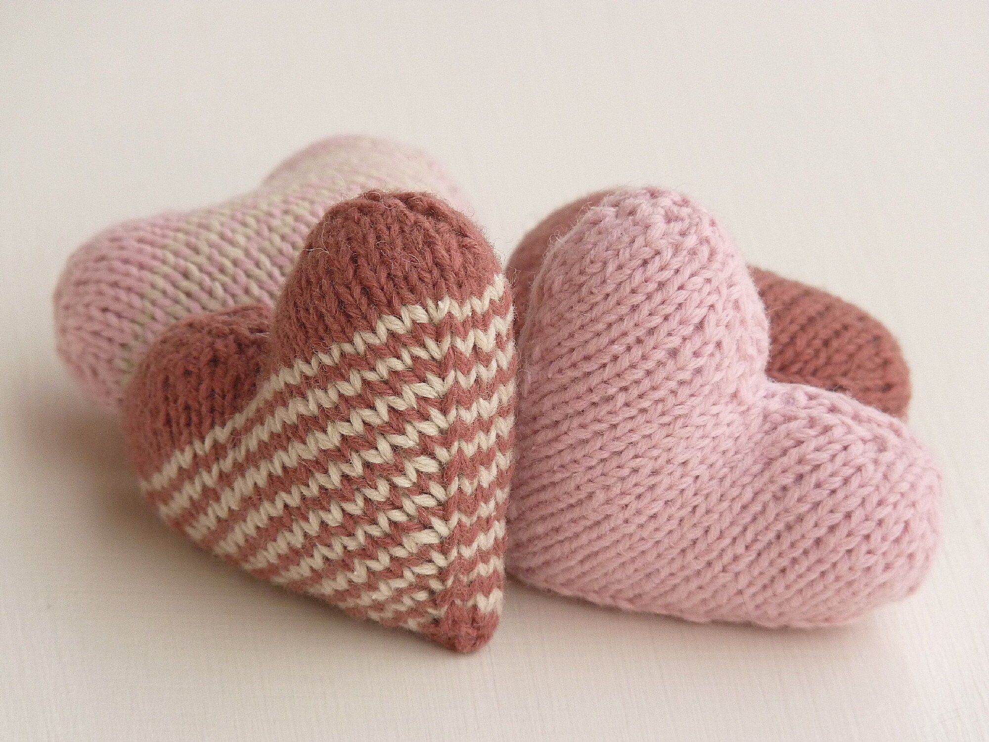Striped Stuffed Heart KNITTING PATTERN - Etsy