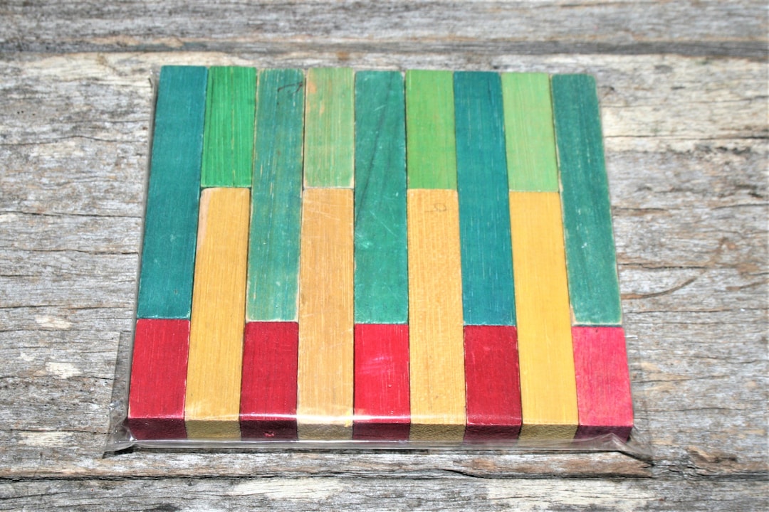 Cuisenaire Rods Vintage Preloved Green, Red and Yellow Wooden Rods Pack ...