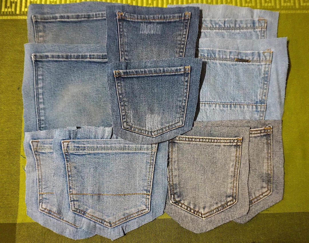 Reclaimed Jeans Back Pockets - 10 Pockets - Denim Jeans Parts ...