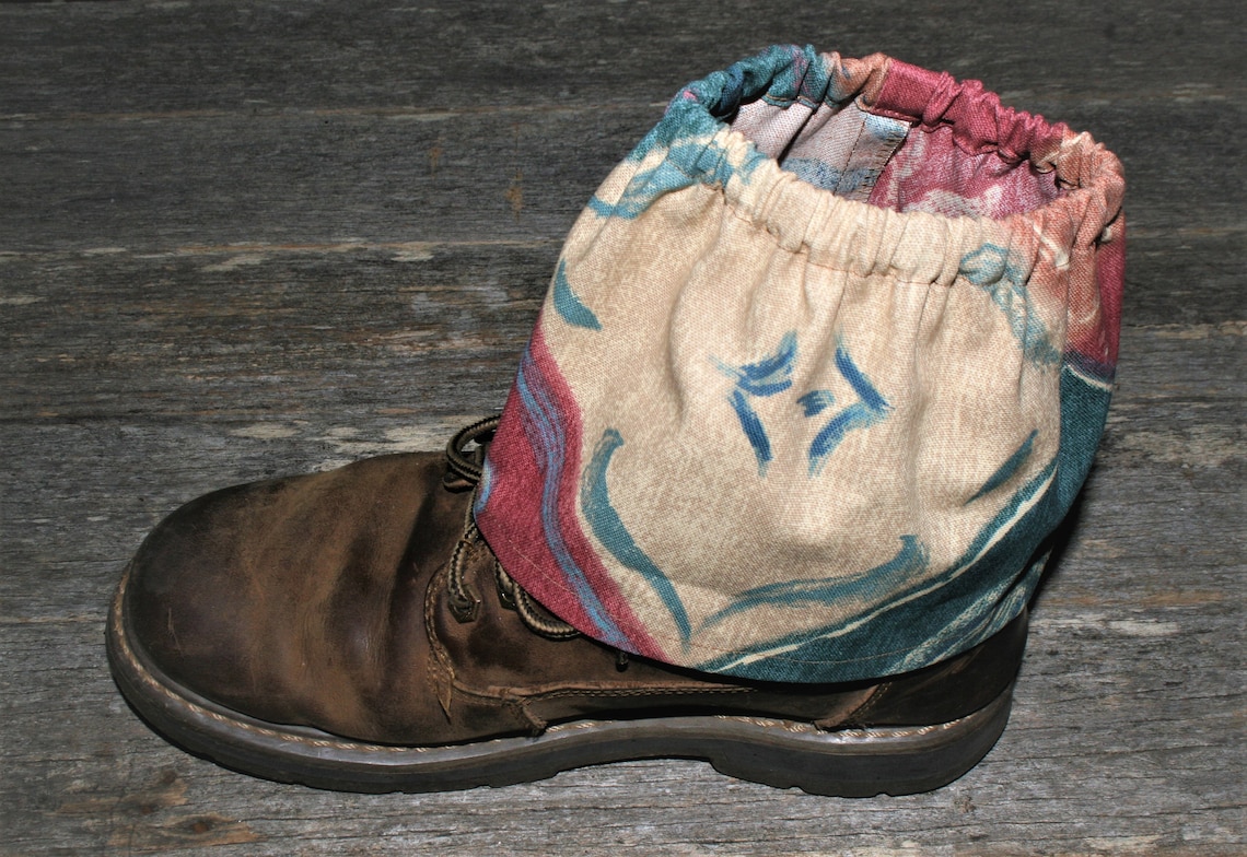 Sock Protectors - Orange/green/red/ Beige Nature Print - Work Boot ...