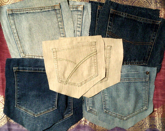 Reclaimed Jeans Back Pockets - 10 Pockets - Denim Jeans Parts ...