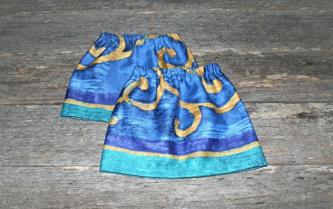 Sock Protectors - Blue, Turquoise Green and Mustard Yellow Print - Work ...