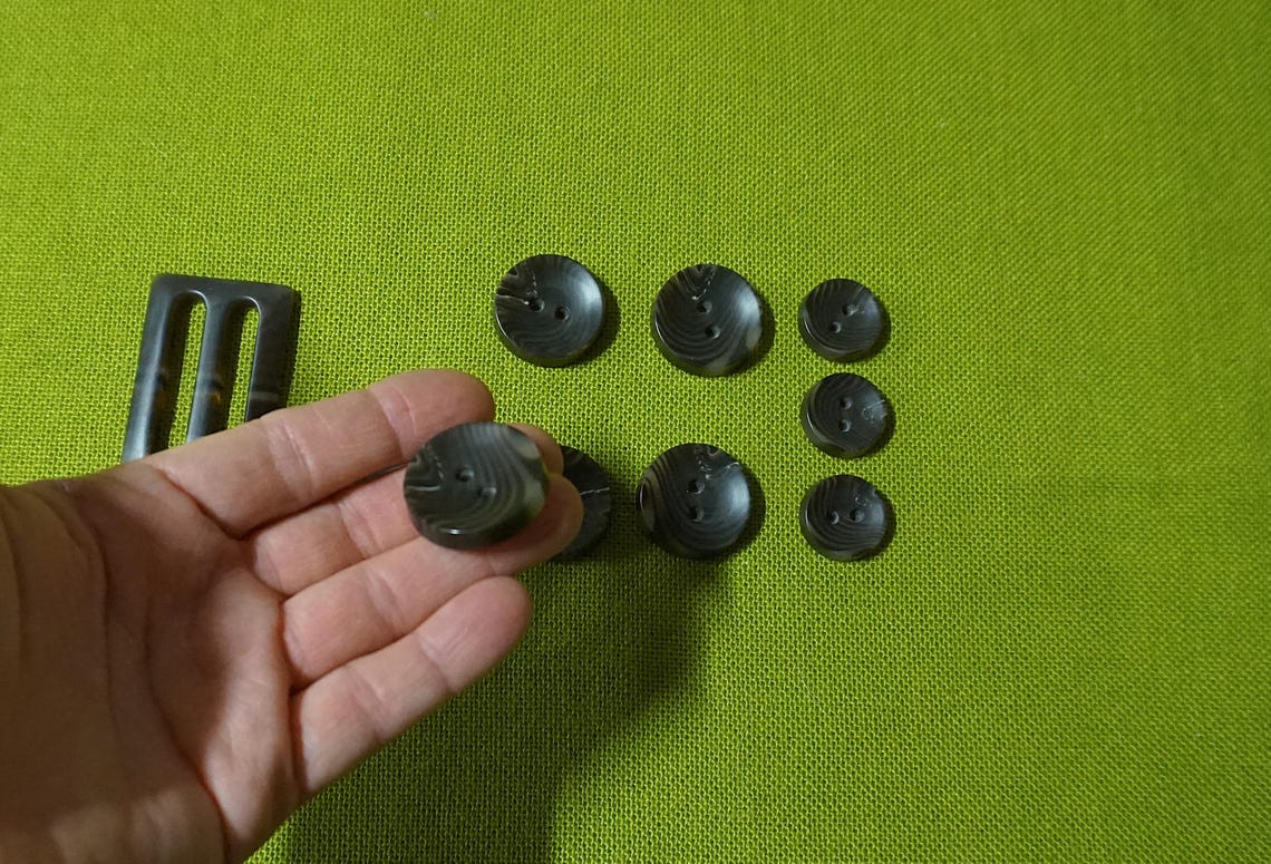 Jacket Buckle and Button Set - Jacket Belt Buckle and Matching Button ...