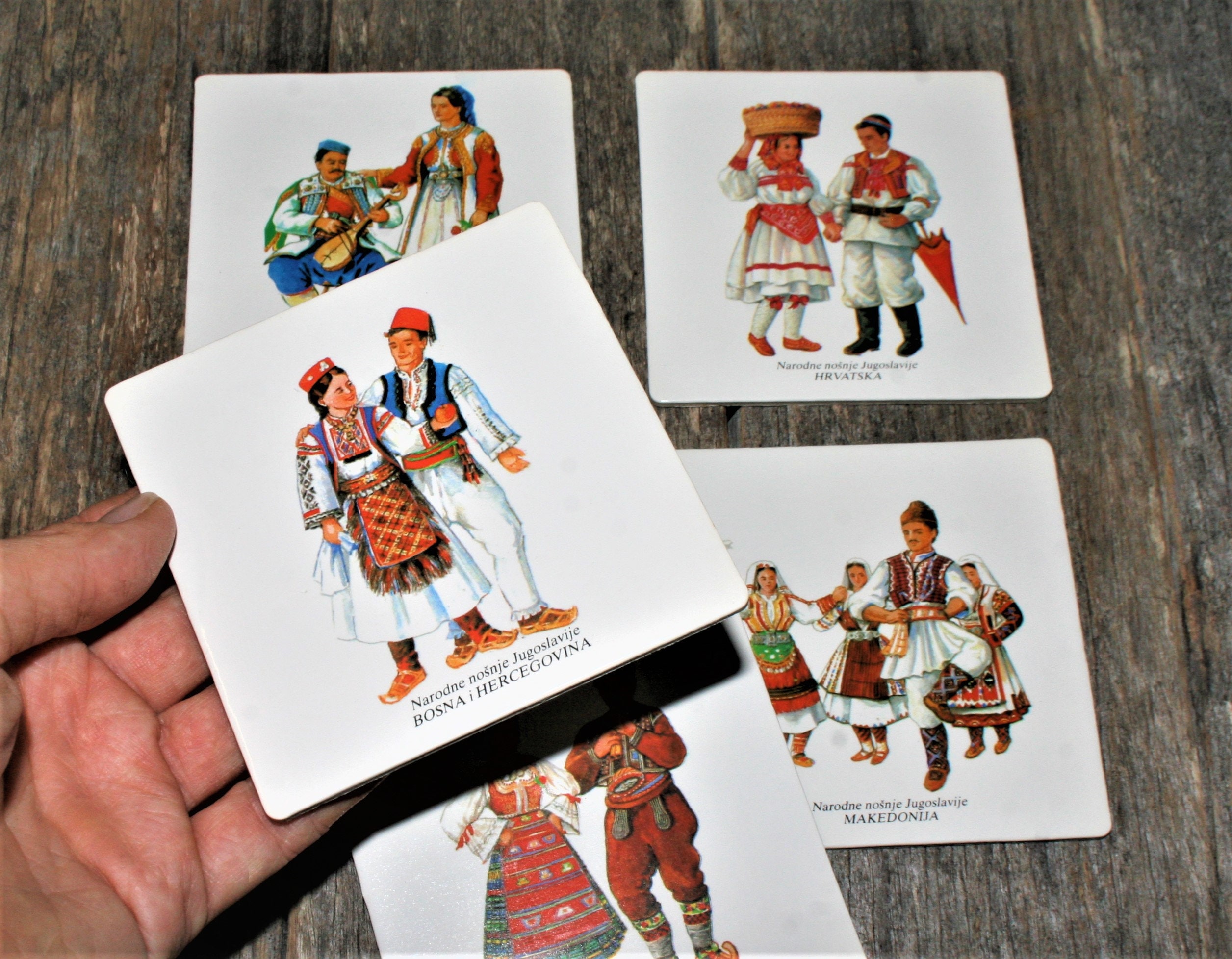 Traditional Costume Vintage Cardboard Coasters Set of Six - Etsy