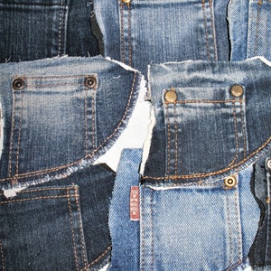 Reclaimed Jeans Coin Pockets 10 Coin Pockets Denim Jeans Parts Recycled ...