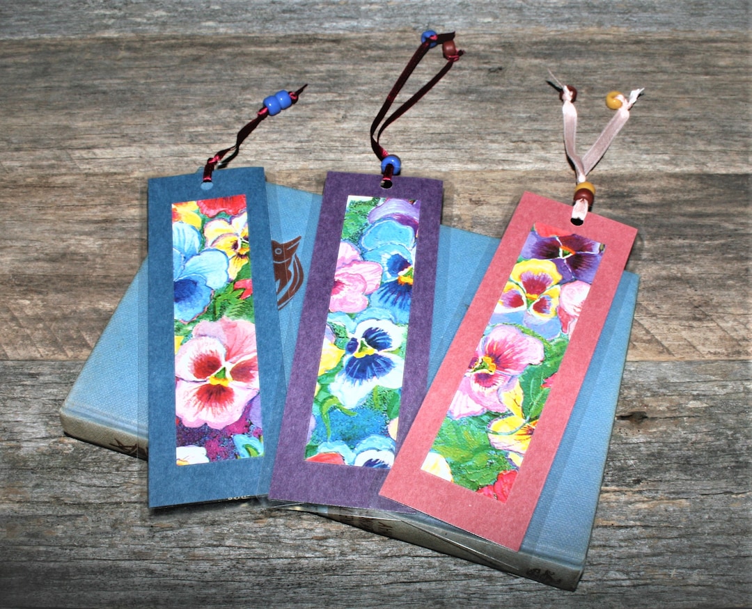 Pansy Bookmarks - Set of 3 - Etsy