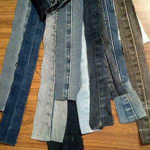 Salvaged Jeans Seams 10 Meters of Jeans Seams 14 Seam Pieces Denim ...