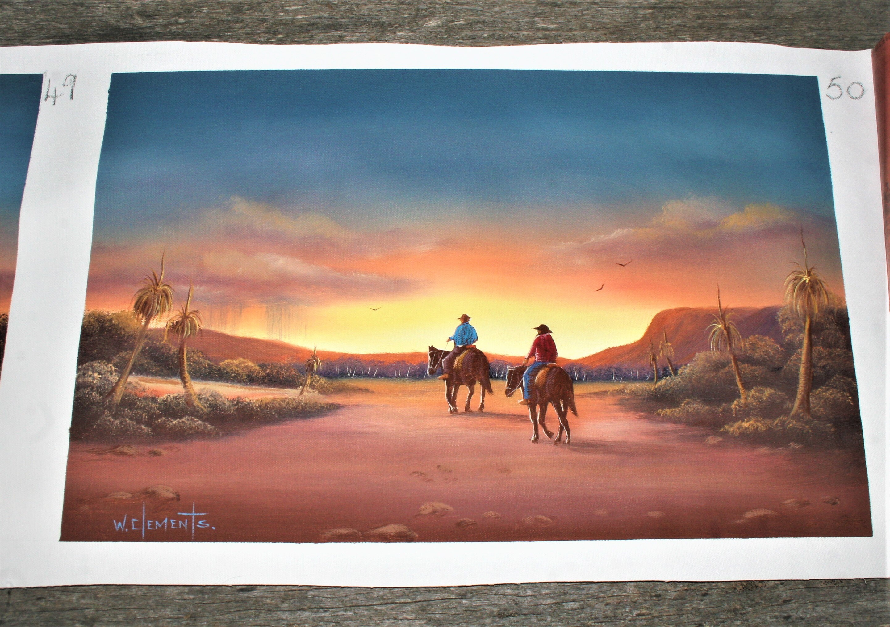 Wayne Clements - Two Original Paintings - Oil on Canvas - Unframed ...