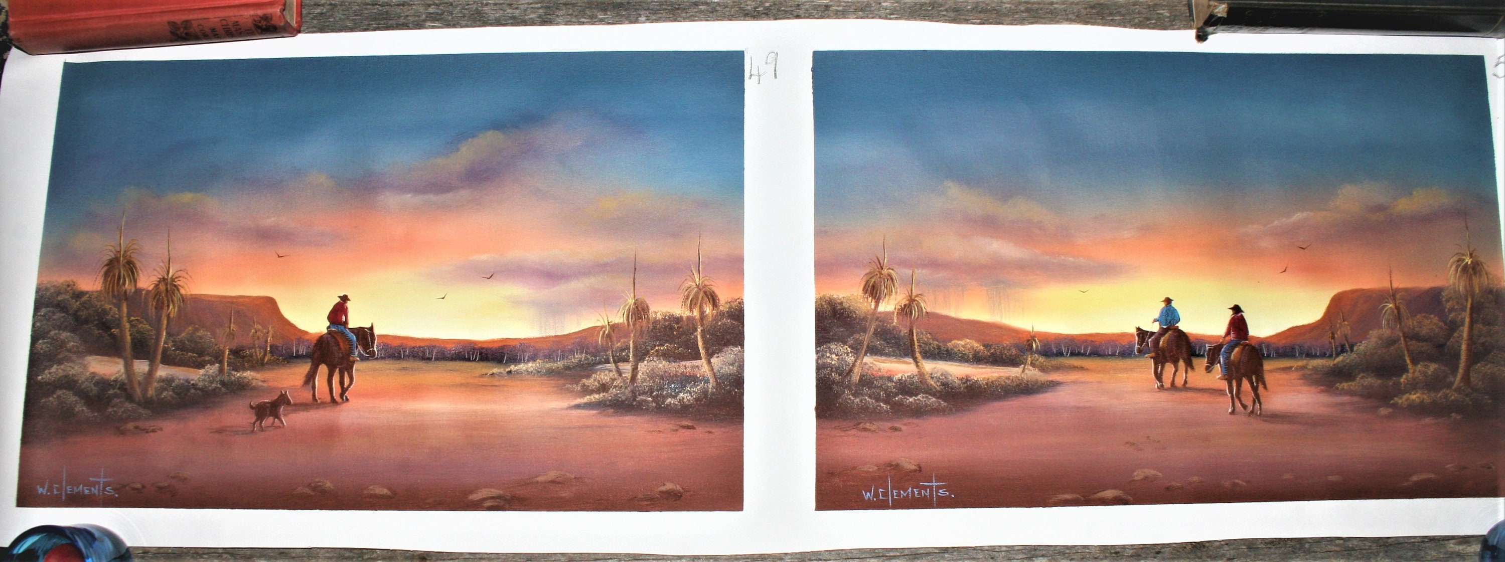 Wayne Clements Two Original Paintings Oil on Canvas - Etsy UK