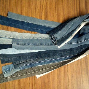 Salvaged Jeans Seams - 10 Meters of Jeans Seams - 14 Seam Pieces ...
