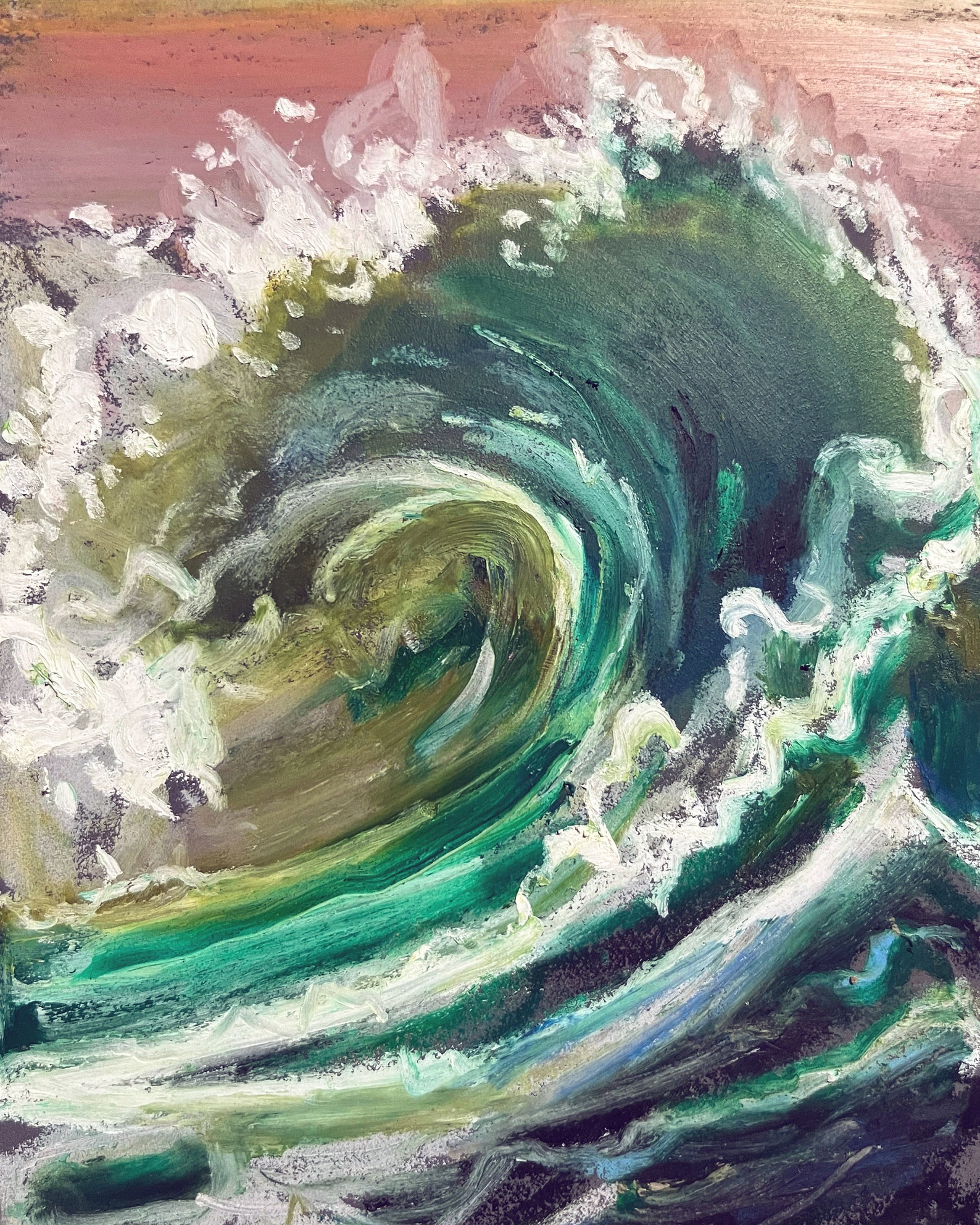 Colorful Wave Painting in Oil Pastel - Etsy