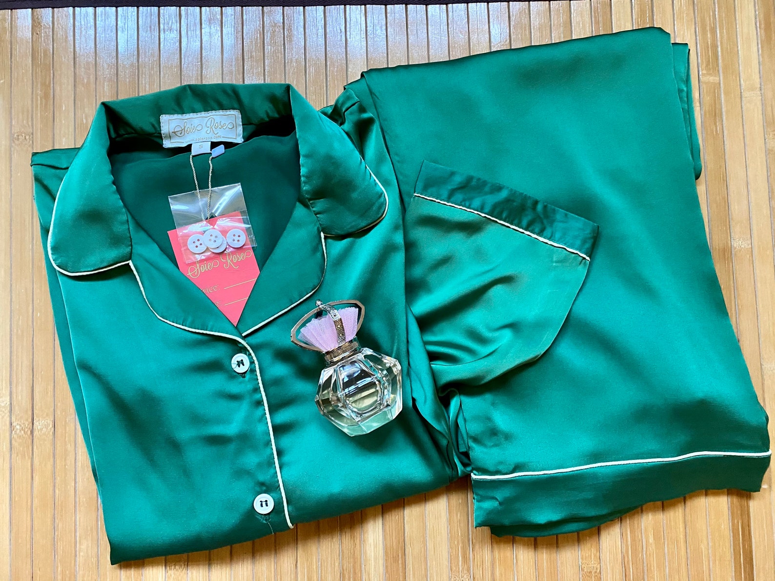 Women Silky Satin Green Pajama Set - Etsy