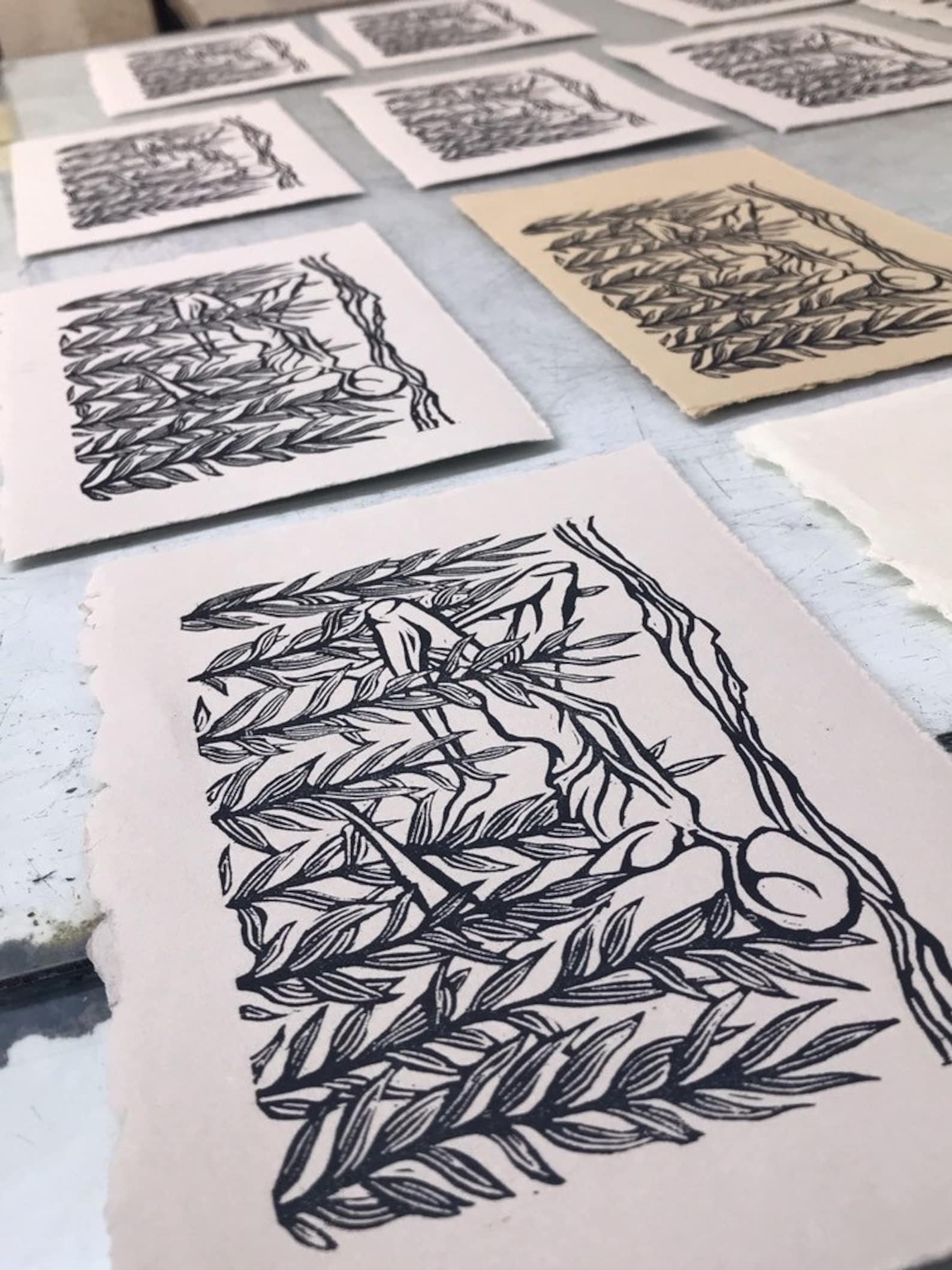 Growing Pains Small Linocut Print - Etsy