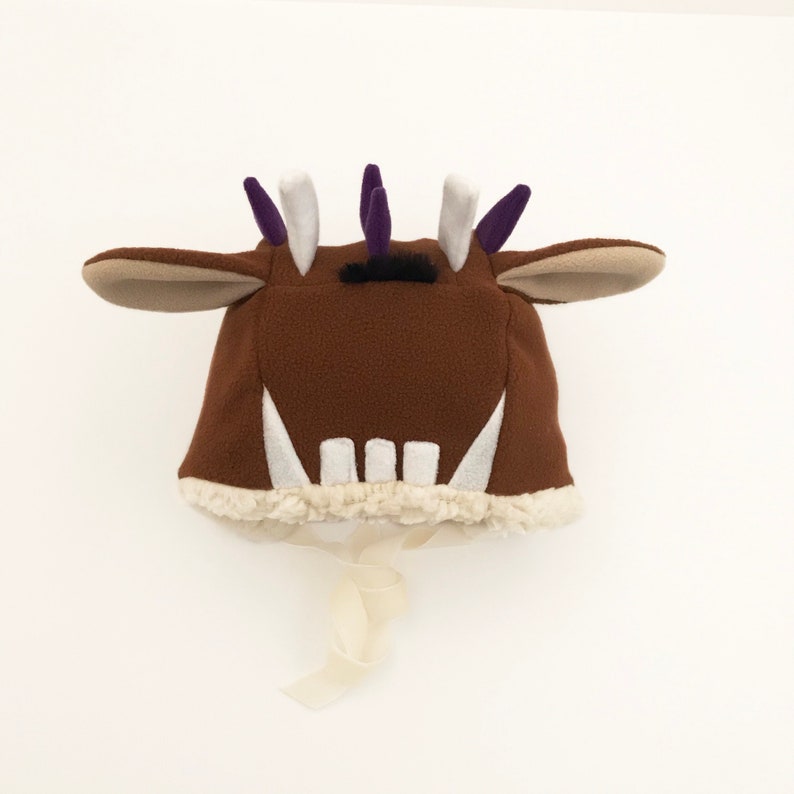 Gruffalo Hat: Fleece Sherpa Bonnet With Purple Spikes - Etsy