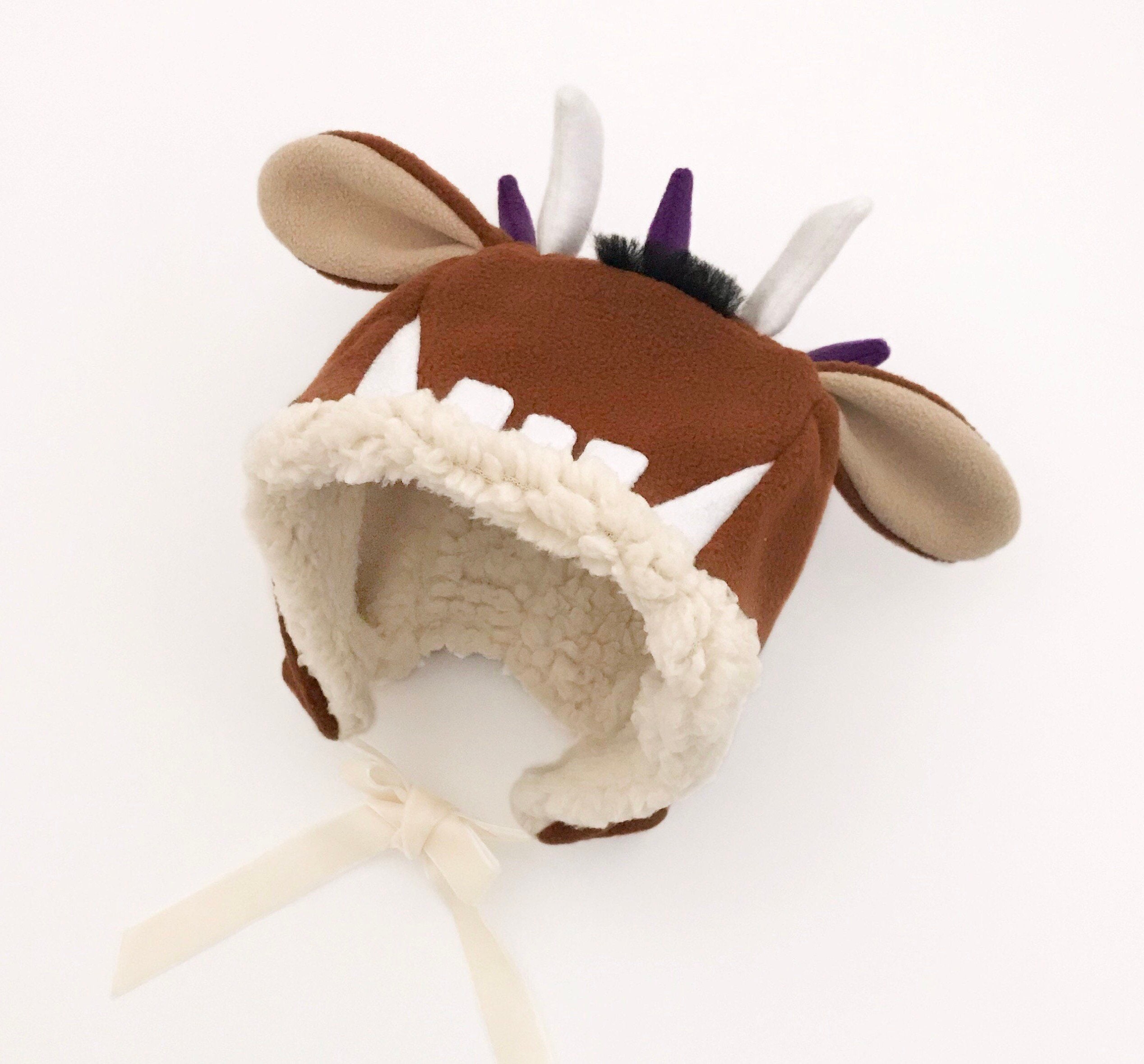 Gruffalo Hat: Fleece Sherpa Bonnet With Purple Spikes - Etsy