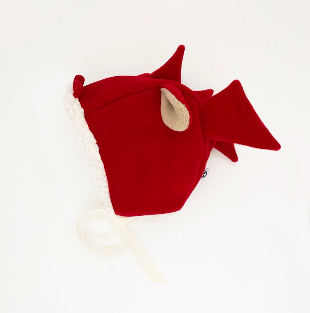 Red Welsh Dragon Hat: Fleece Baby Bonnet With Ears, Wings - Etsy