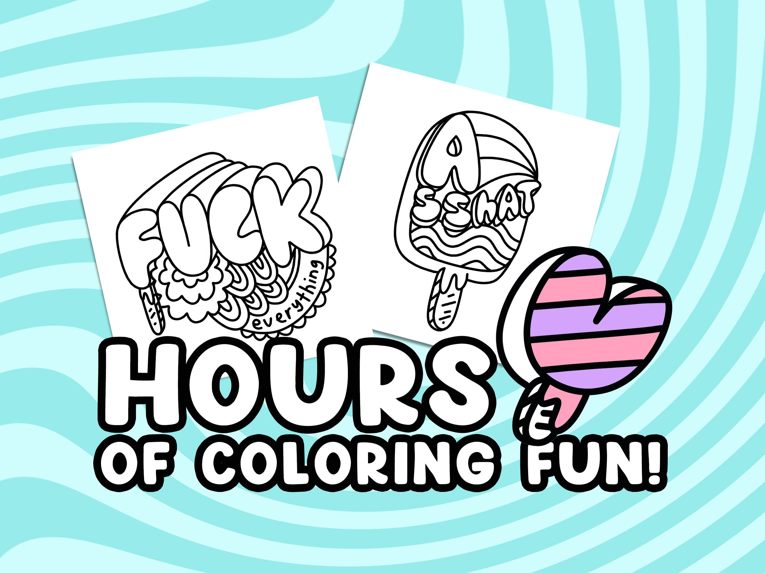 Bold and Easy Swear Word Adult Coloring Book Pages: Sweary Pops [PDF ...