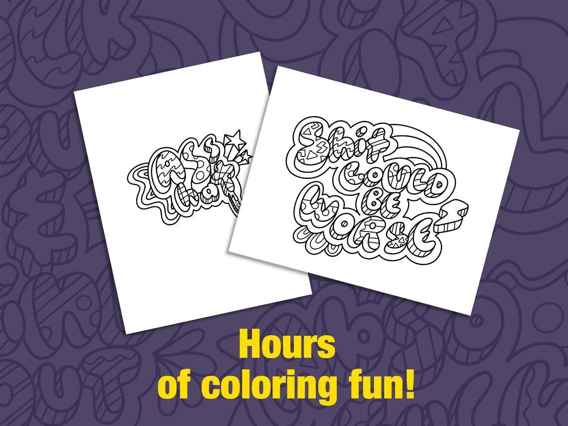 Swear Word Adult Coloring Book: F*ck It All! - DIGITAL PDF DOWNLOAD ...