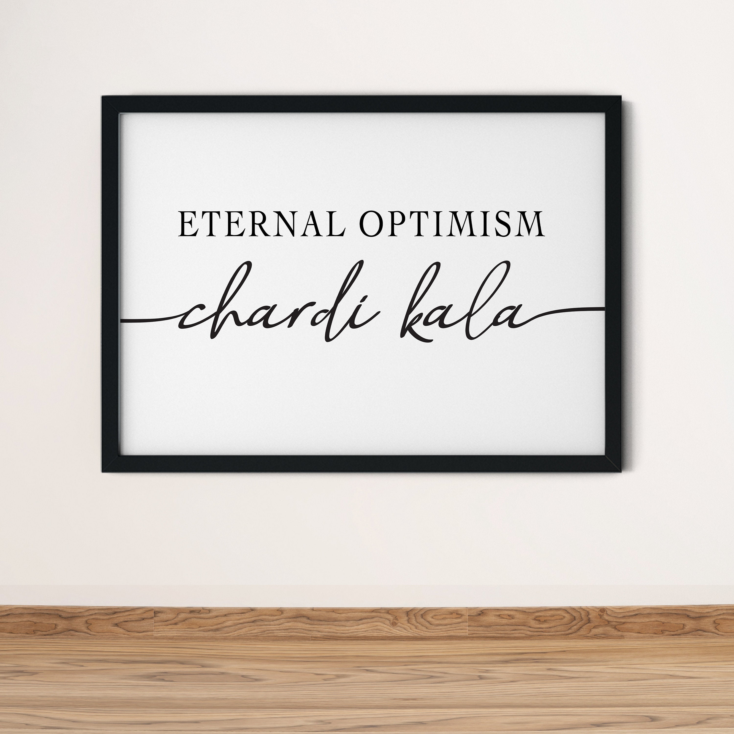 Chardi Kala Eternal Optimism Modern SCRIPT Poster print - Etsy UK