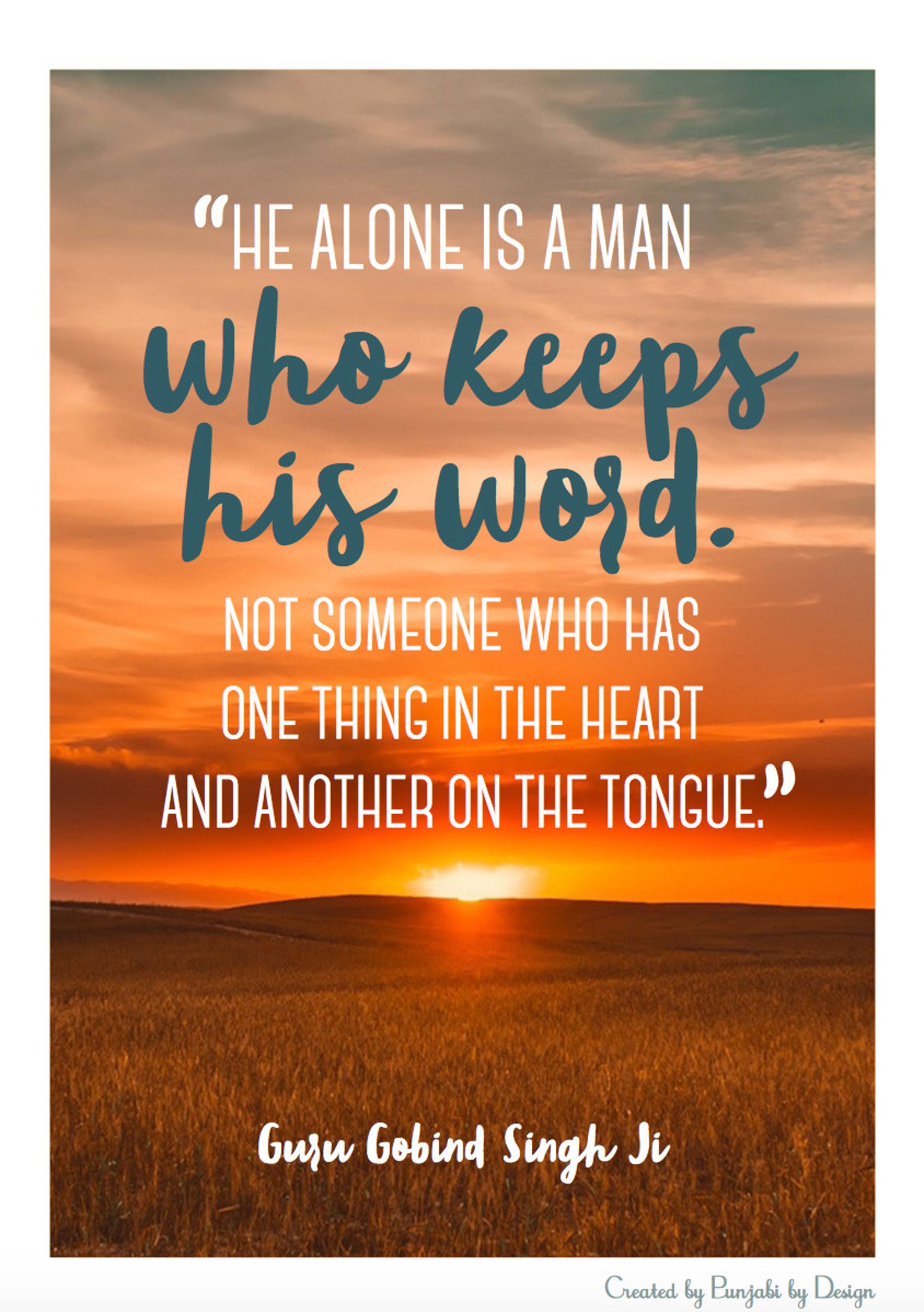 Keeps His Word Inspiring Quote guru Gobind - Etsy UK