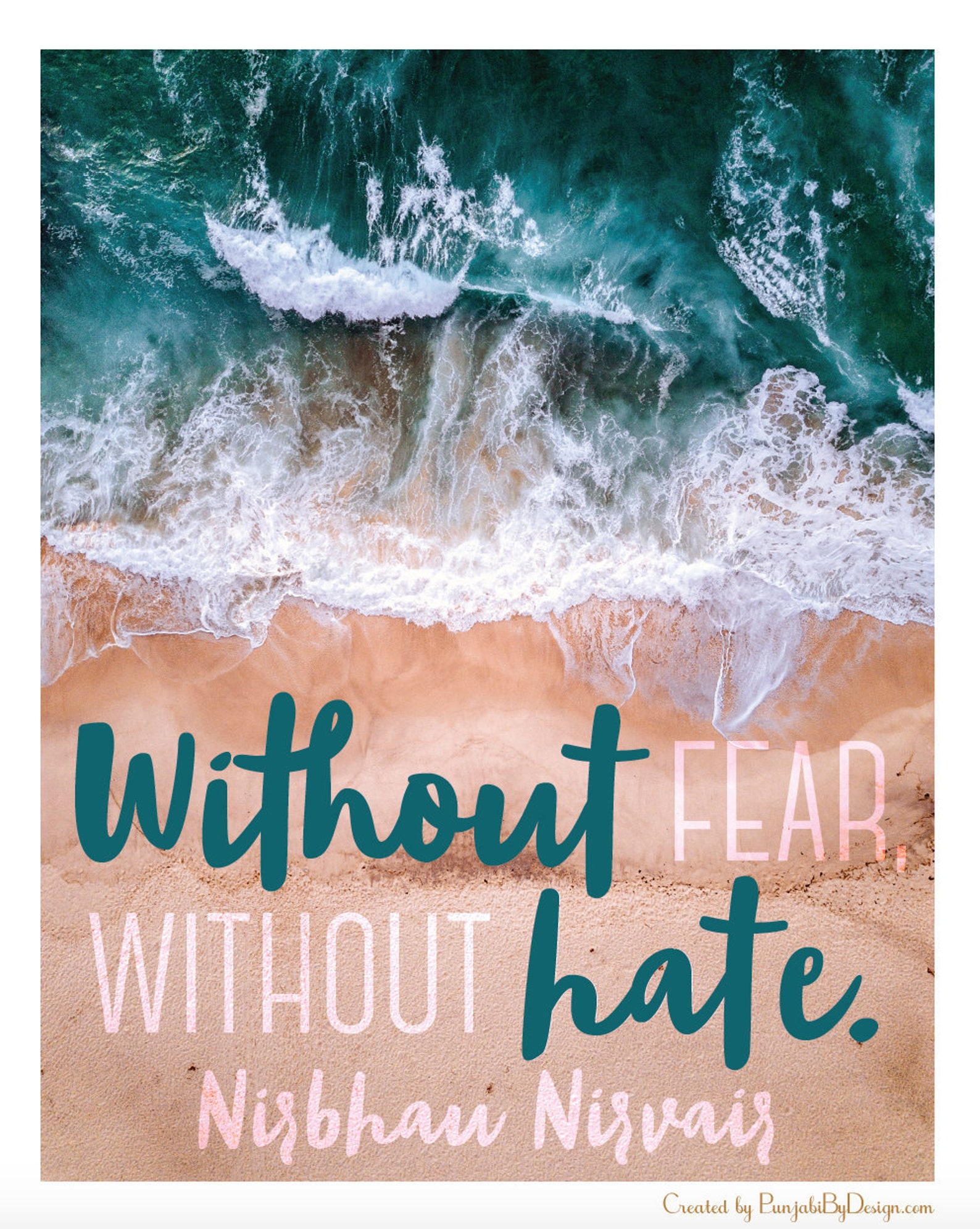 Without Fear Without Hate Waves poster | Etsy