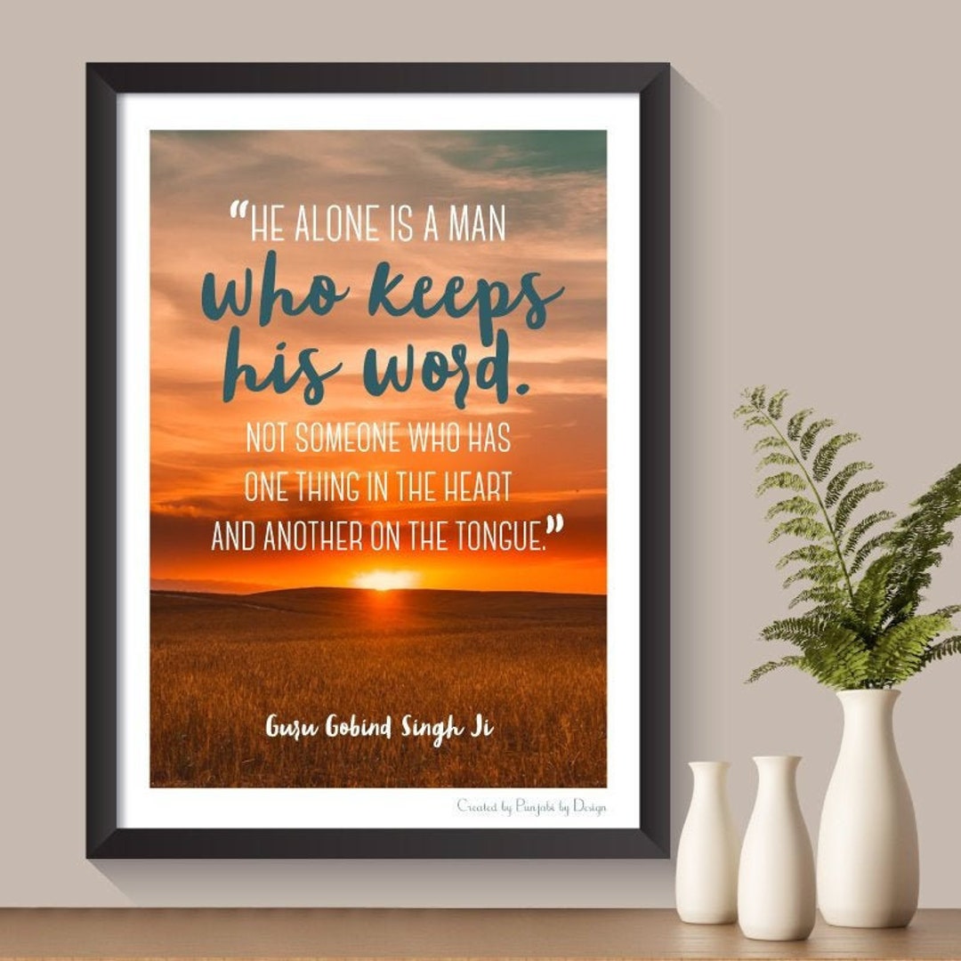 Keeps His Word Inspiring Quote guru Gobind - Etsy UK