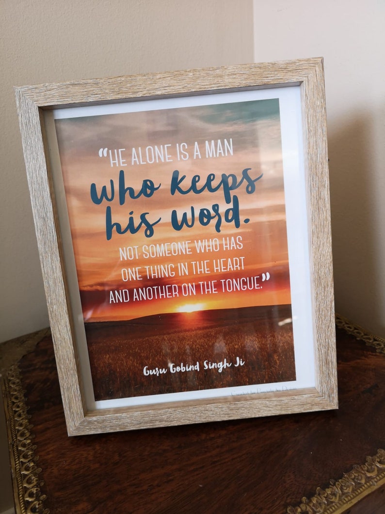 Keeps His Word Inspiring Quote guru Gobind - Etsy UK