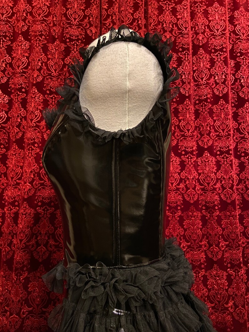 Ravenglass Bodice Front Lacing PVC Corset With Ruffles - Etsy