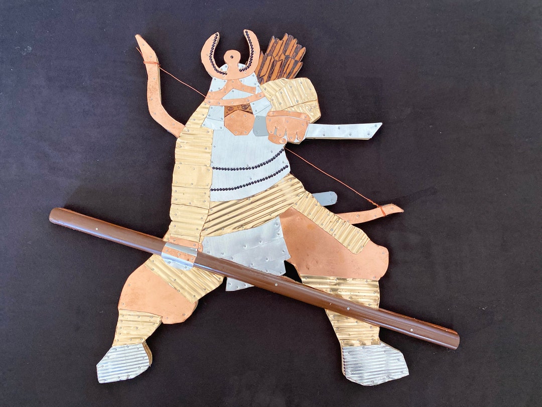 Samurai in Armor With Staff, Sword and Arrows - Etsy