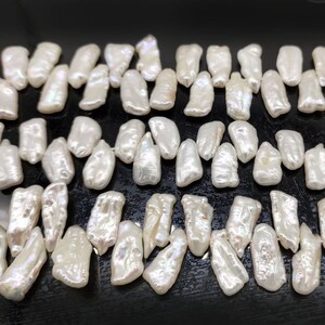 16 Inches 15-20mm Natural Cultured Side Drilled Baroque Biwa - Etsy