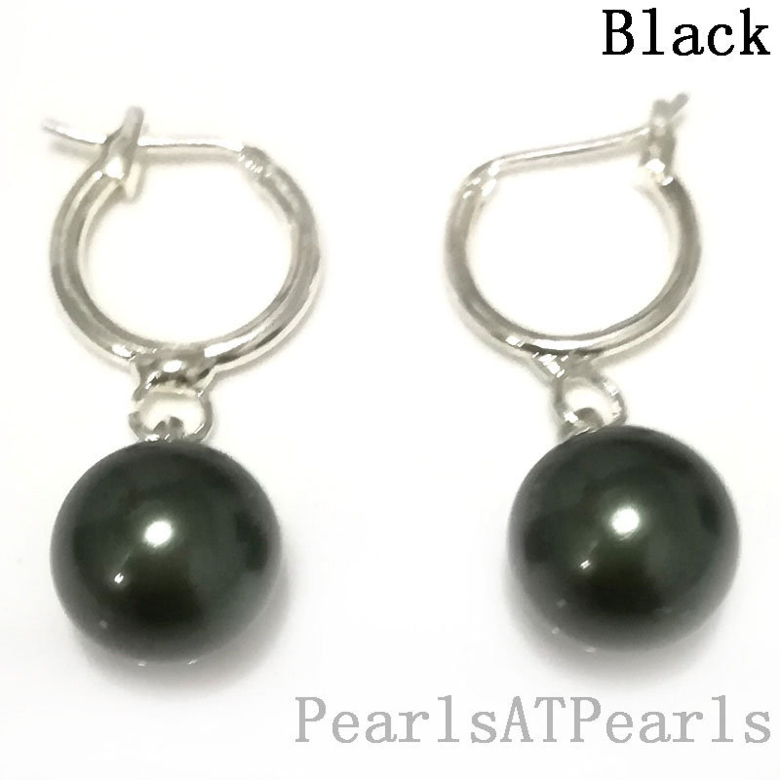 10-11mm Natural Round Shell Pearl Sterling Silver Leverback - Etsy