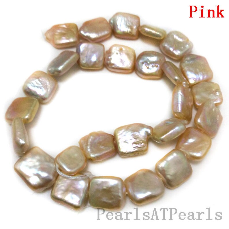 16 Inches 13-15mm Natural Cultured Flat Square Shaped Coin - Etsy