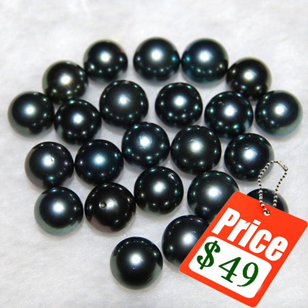 8-9mm AAA Genuine Natural Black Round Loose Tahitian Pearl - Etsy