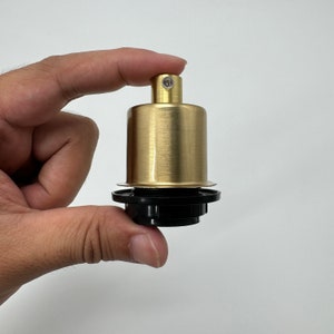 E12 Brushed Brass Half Cap Bulb Socket With Cord Grip Shade-ready Lamp ...