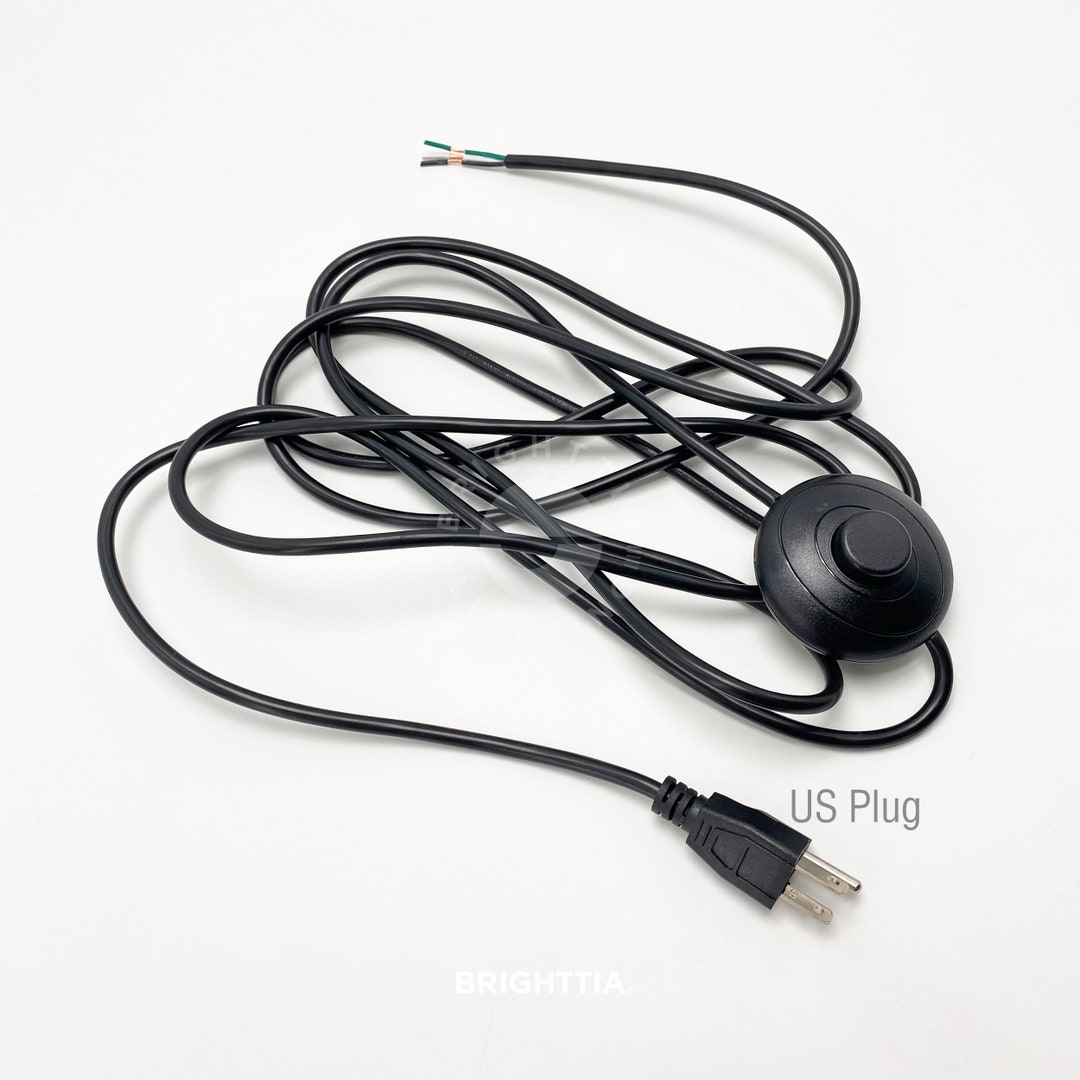 Floor Lamp Cord With In-line Step-on Switch With Plug - 12ft Cord Set ...