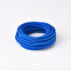 Cobalt Blue Fabric Cord - 16ft Cloth Covered Electrical Wire for DIY ...