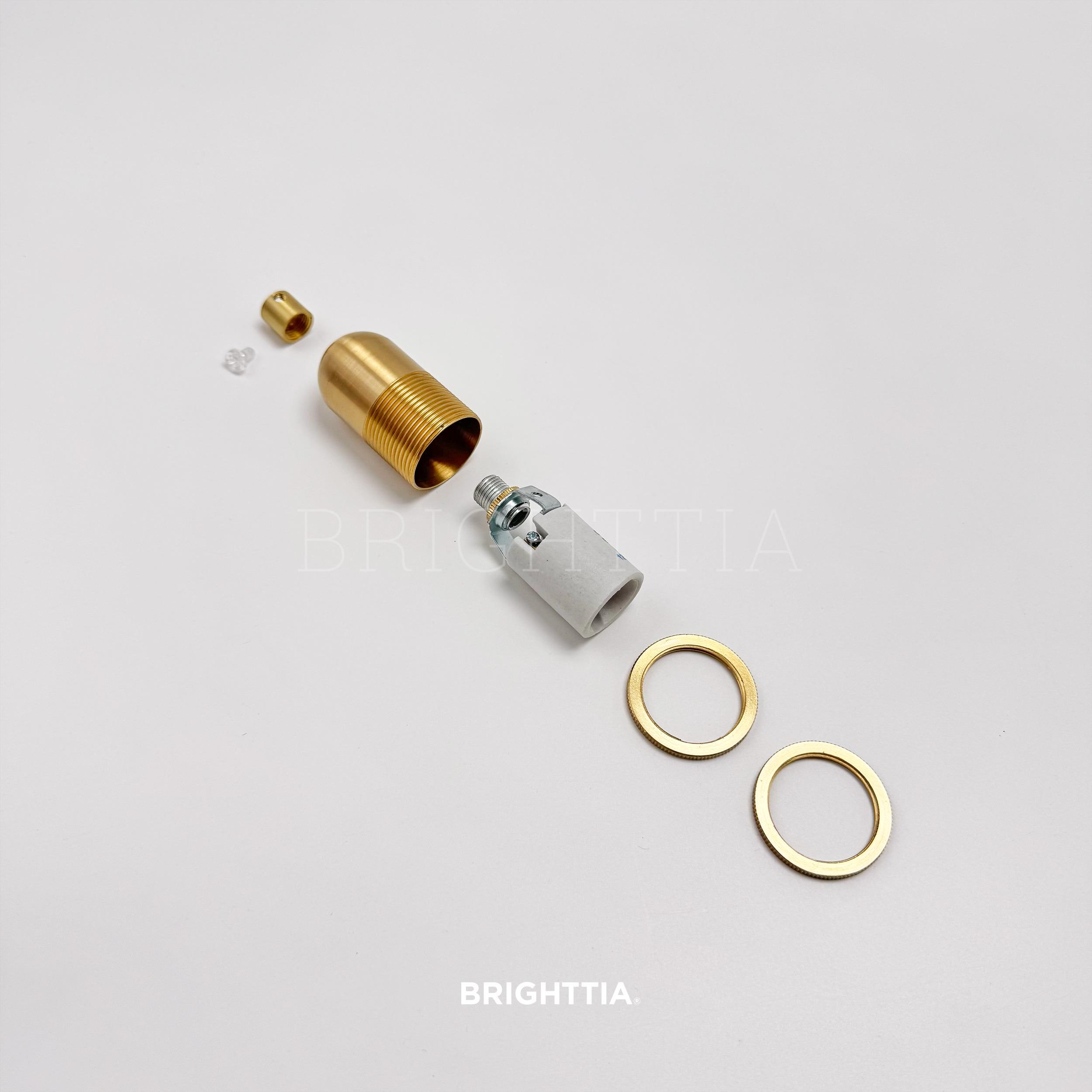 Brass E12 Light Bulb Threaded Socket - UNO Shade-ready Lamp Holder for ...