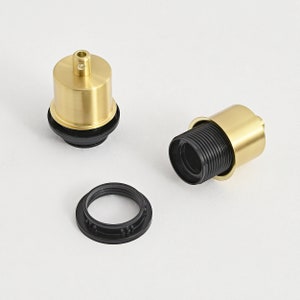 Black Half Cap E26 Light Bulb Socket With Cord Grip - Shade-ready ...