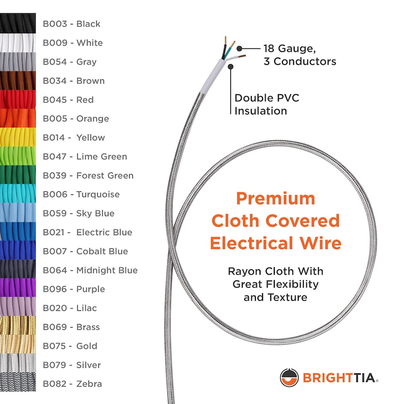 Red Fabric Cord - 16ft Cloth Covered Electrical Wire for DIY Hanging ...