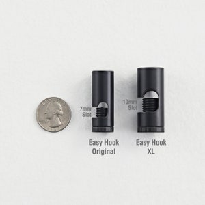 Large Black Easy Hook - Heavy Duty Minimalist Cord Keeper Hook for Swag ...
