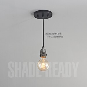 Robust Brass Threaded Socket Pendant Light With Fabric Cord - Shade ...