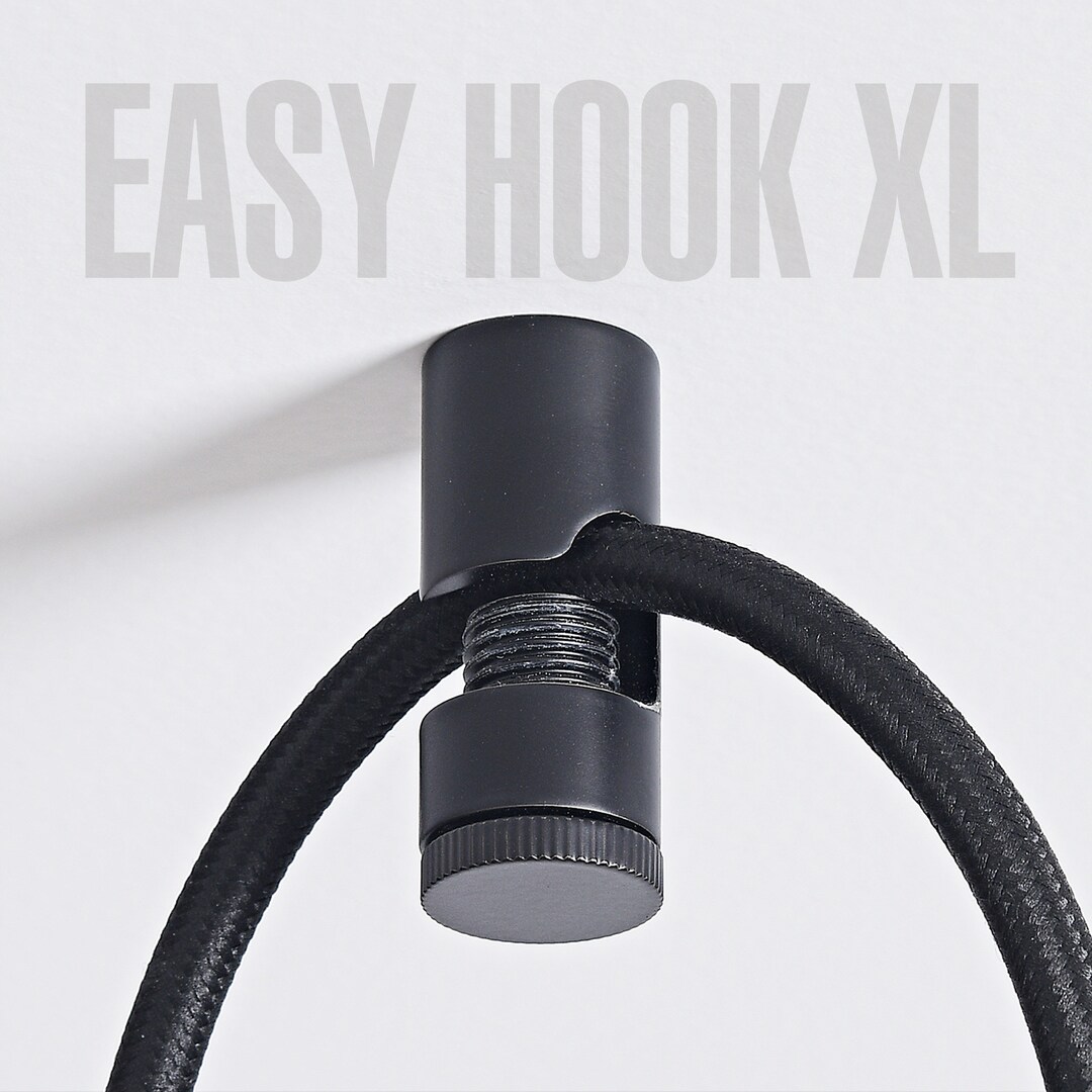 Large Black Easy Hook Heavy Duty Minimalist Cord Keeper Hook - Etsy