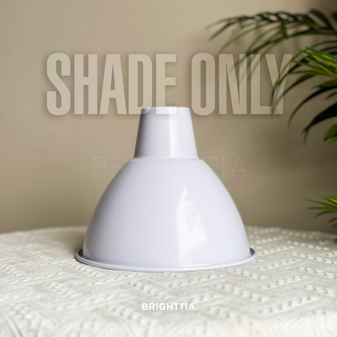 10" White Metal Dome Lamp Shade – Industrial Modern Pendant Lighting ...
