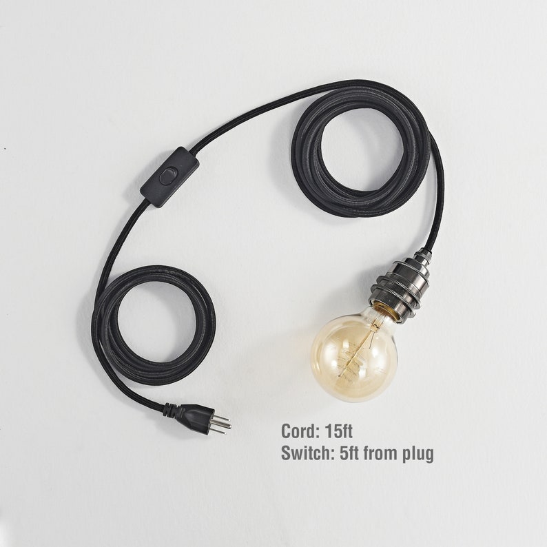 Robust Brass Threaded Socket Pendant Light With Fabric Cord - Etsy