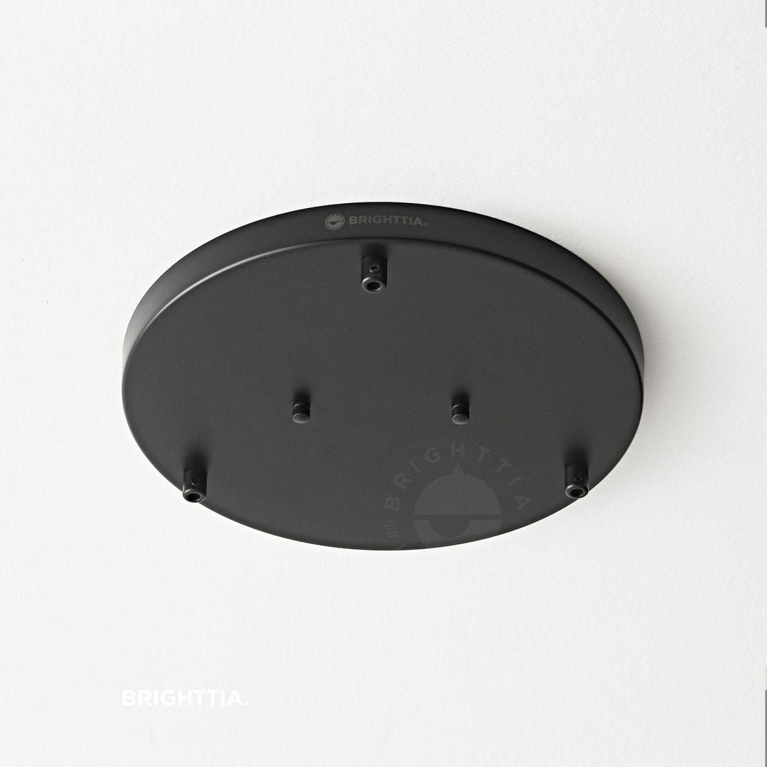12in Black 3-port Ceiling Canopy Kit With Black Cord Grips & Mounting ...