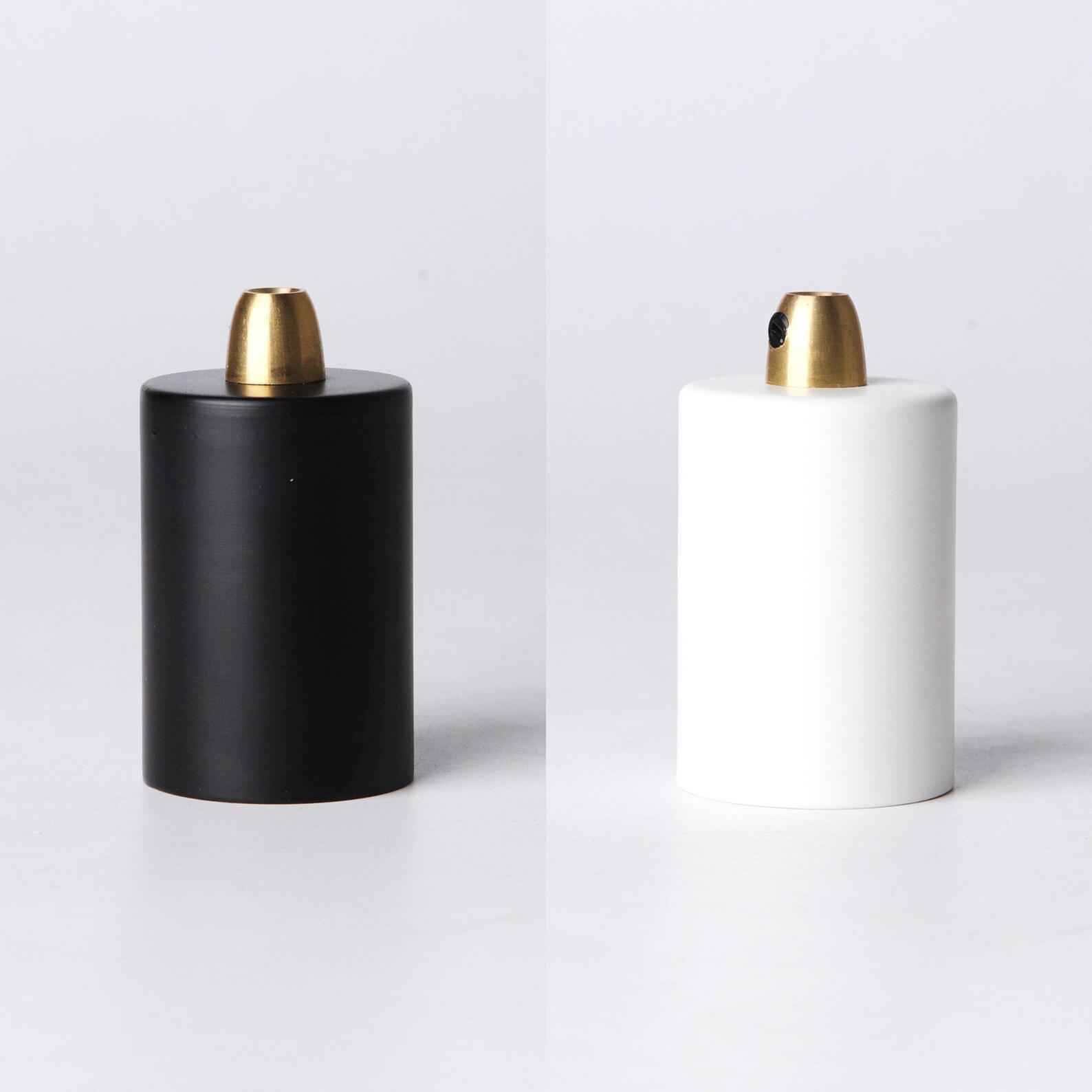 Matte White Flat Top Cover Light Bulb Socket With Brass Cord - Etsy