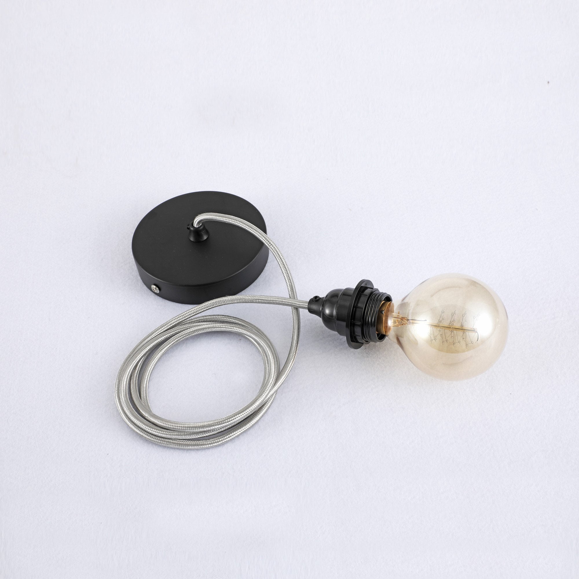 Industrial Modern Pendant Light With Shade Ready Socket and Silver ...